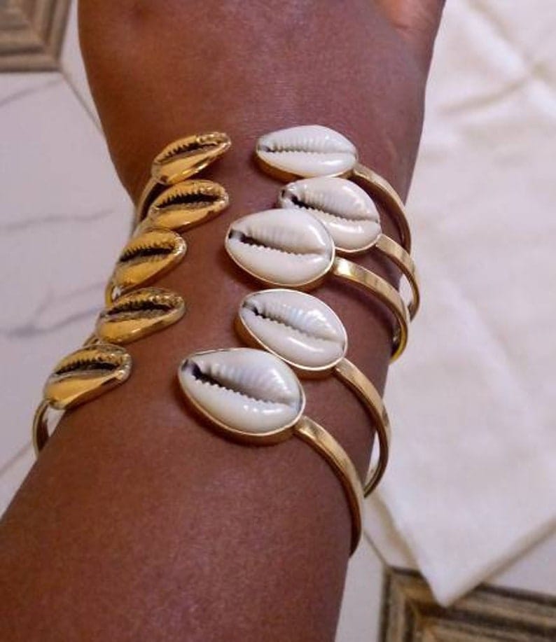 Kenyan Golden Cowry Cuffs – Ankara Delights